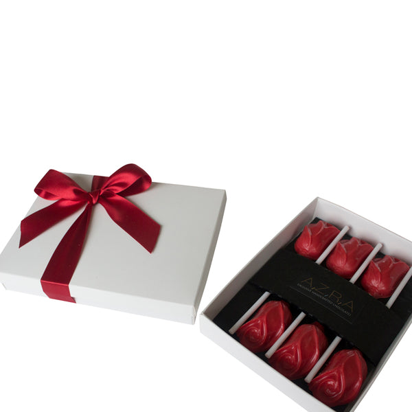 Red Chocolate Roses in Gift Box | Azra Chocolates